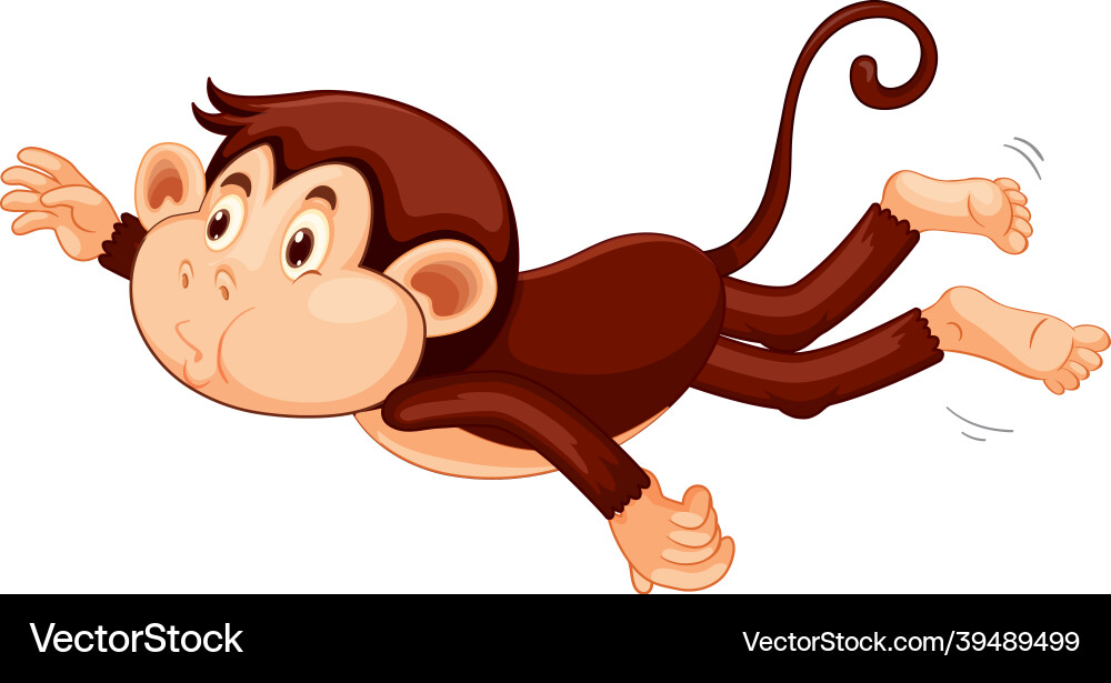 Floating monkey cartoon character Royalty Free Vector Image