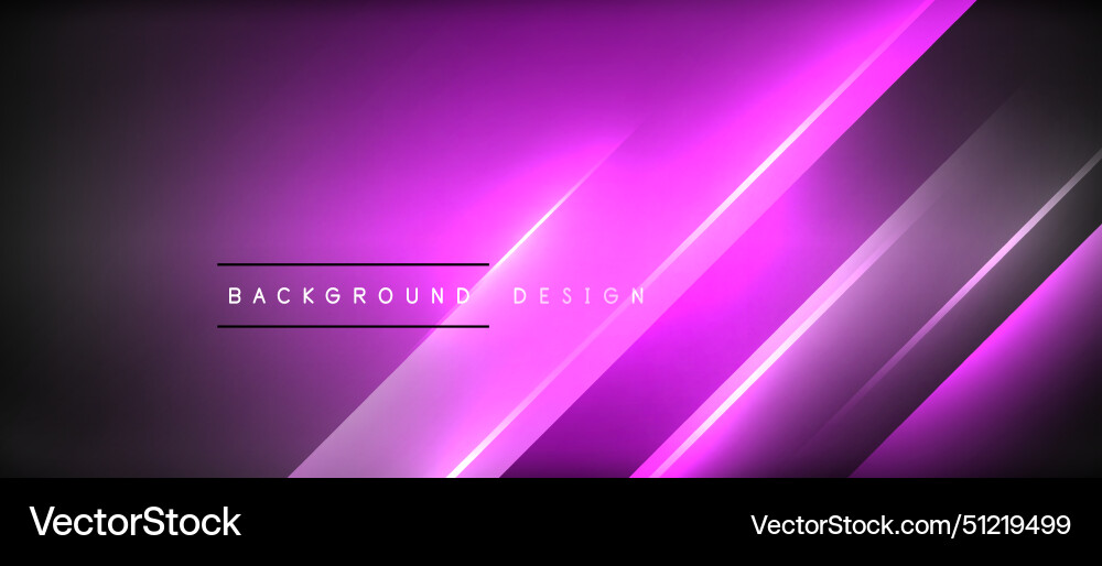 Glowing neon lines on a dark purple background Vector Image