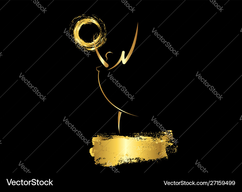 Golden Emmy Award Icon Royalty Free Vector Image