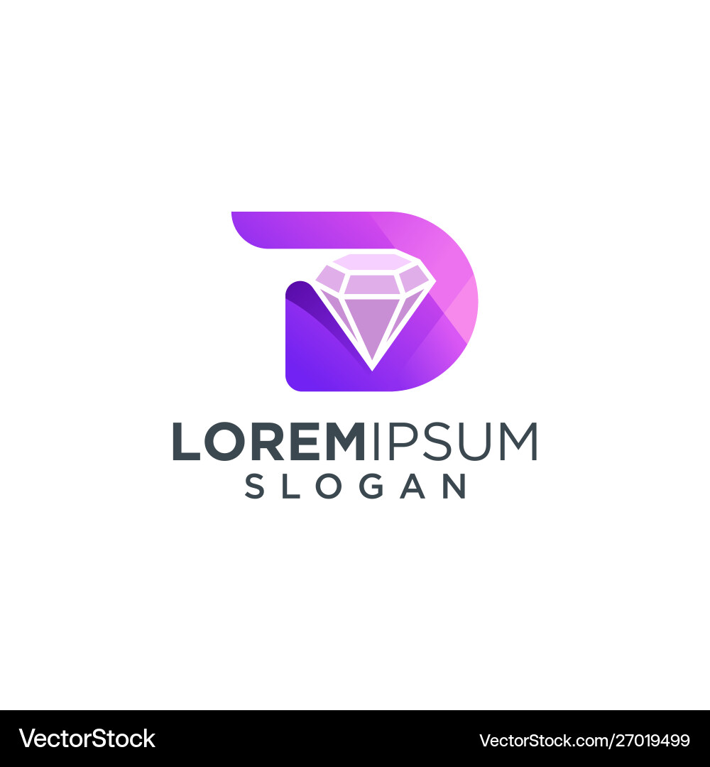 Letter d diamond logo design Royalty Free Vector Image