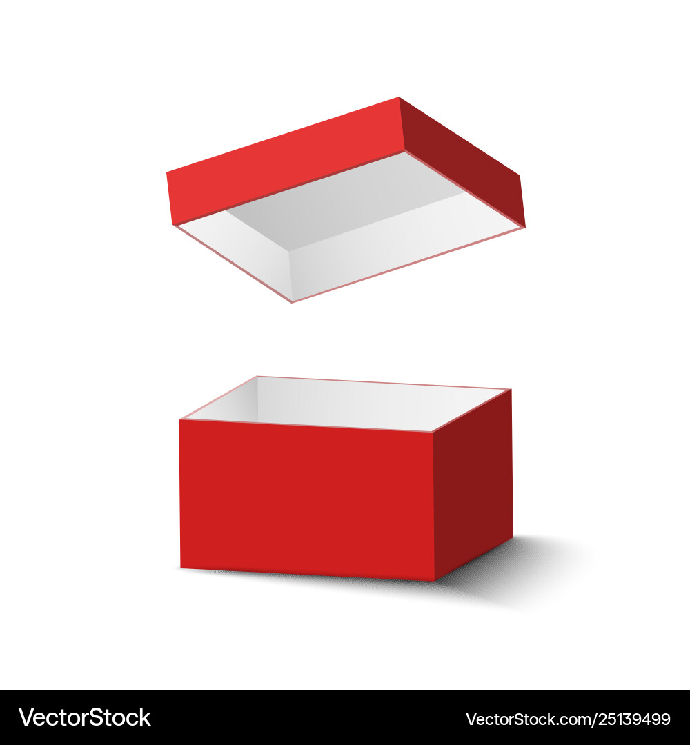 Red box isolated on white background Royalty Free Vector