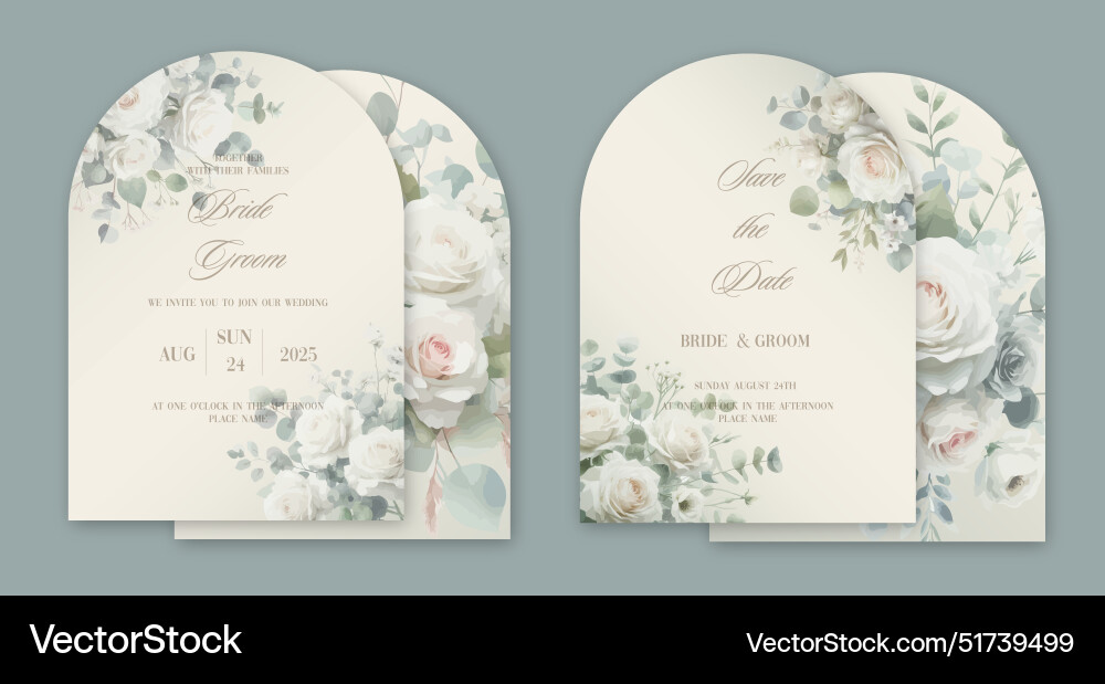 Wedding arch invitation card design Royalty Free Vector