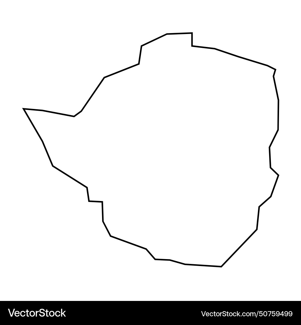 Zimbabwe country map thin outline icon Royalty Free Vector