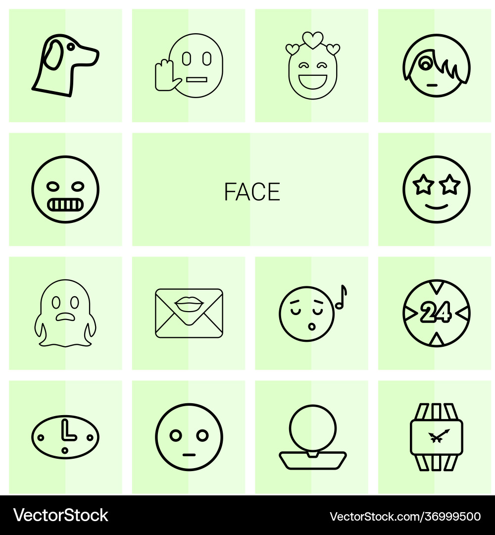 14 face icons Royalty Free Vector Image - VectorStock