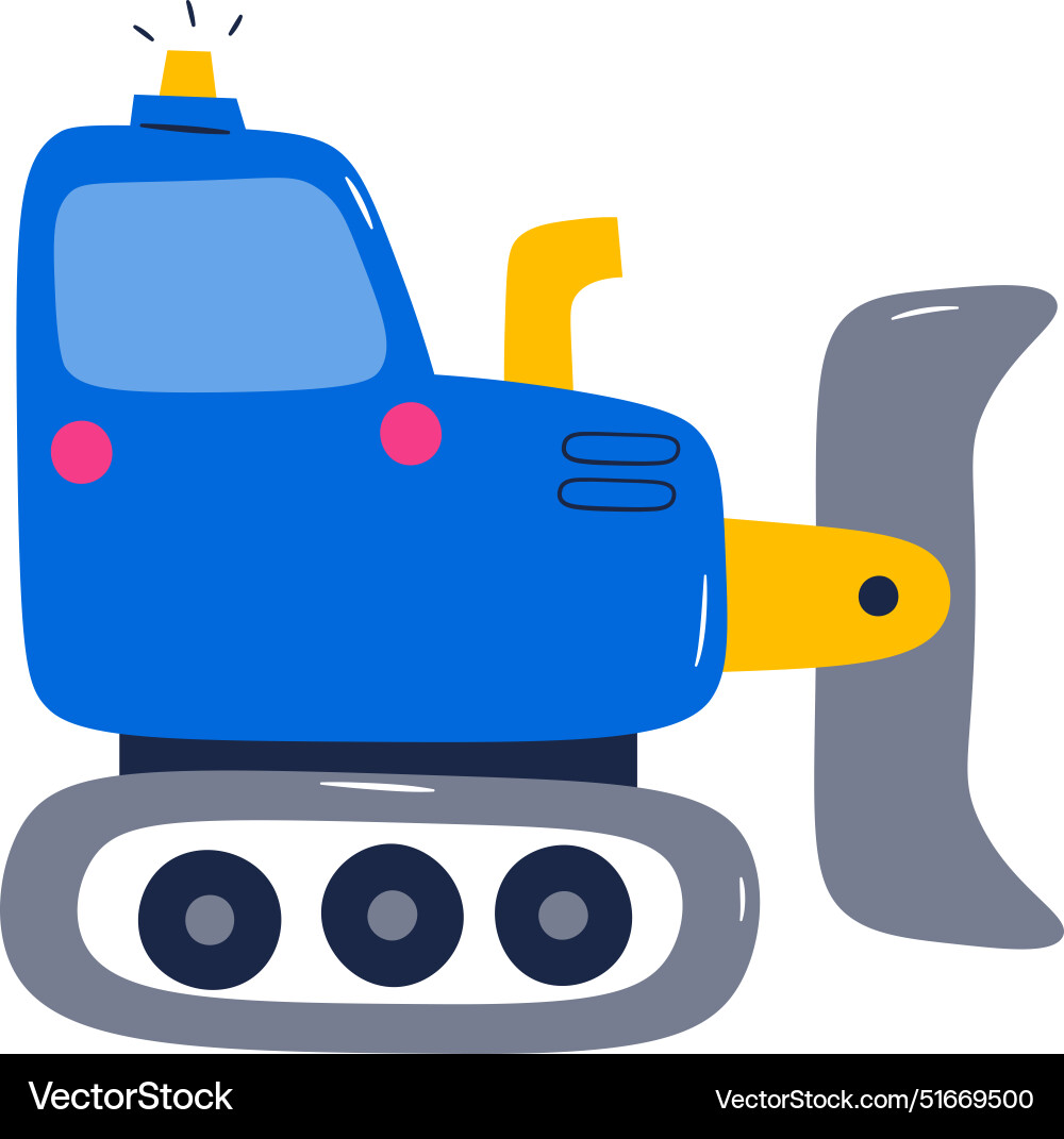 Bulldozer cartoon vehicle Royalty Free Vector Image