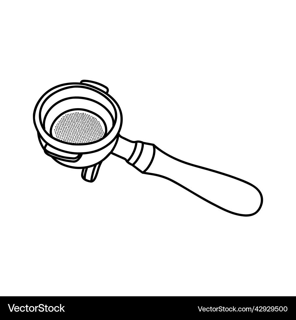 Coffee machine portafilter doodle icon Royalty Free Vector