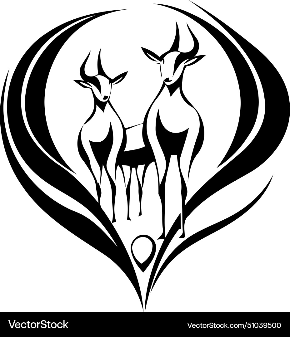Deers logo template icon design wild animals logo Vector Image