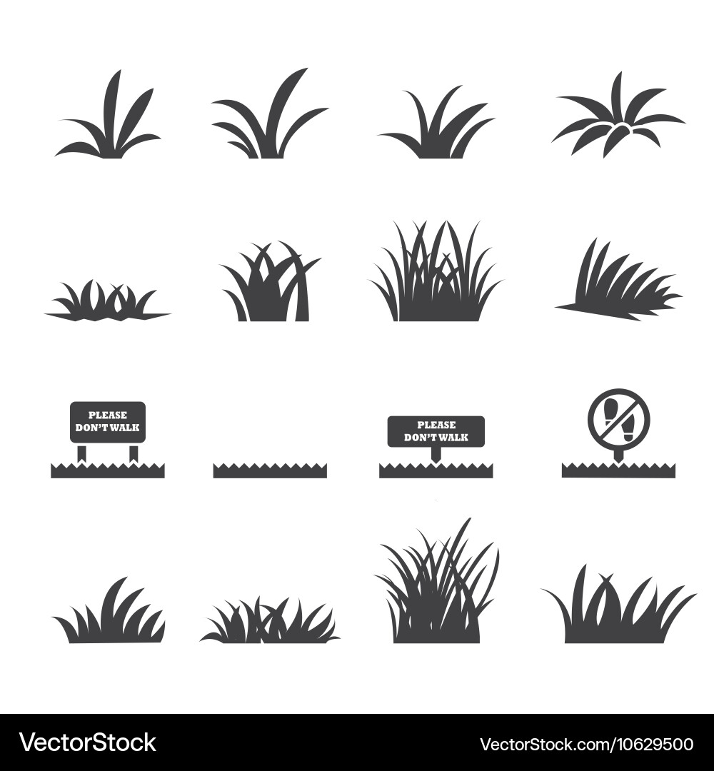 Grass icon set Royalty Free Vector Image - VectorStock
