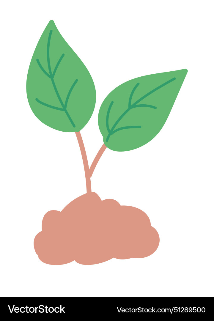 Green seedling in soil flat design ecology Vector Image