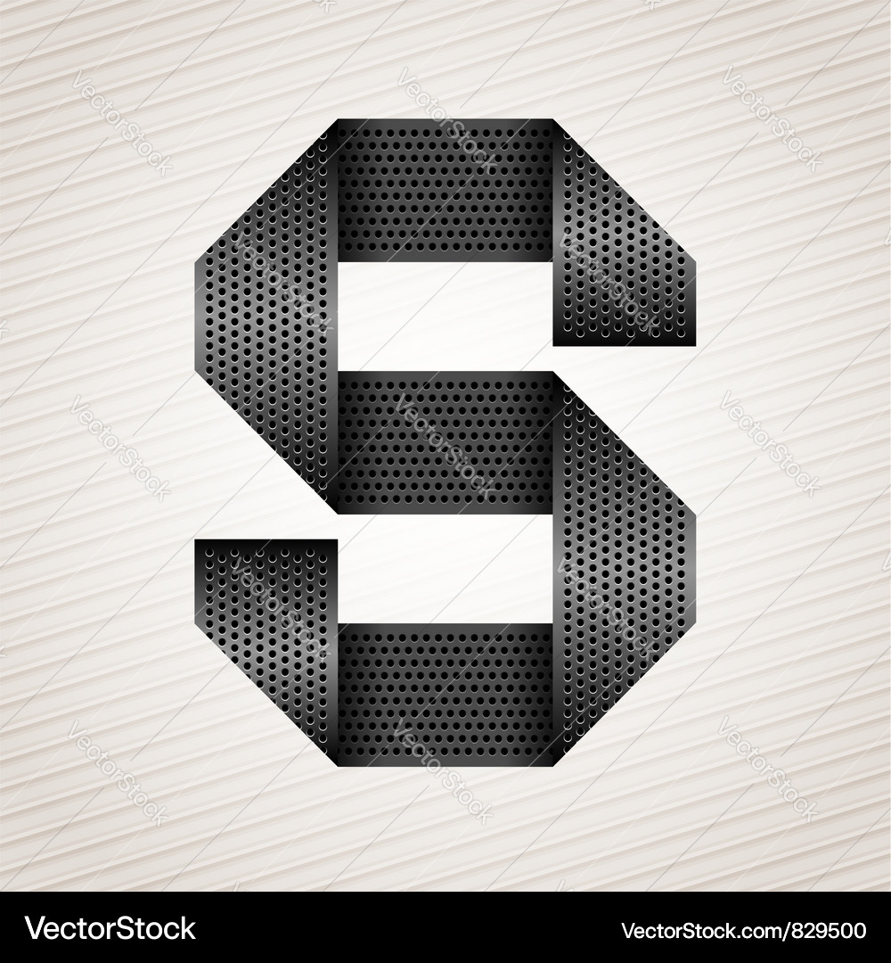 Letter metal ribbon - s Royalty Free Vector Image