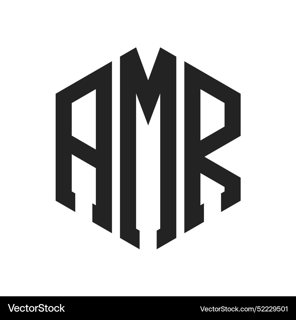 Amr logo design initial letter monogram Royalty Free Vector