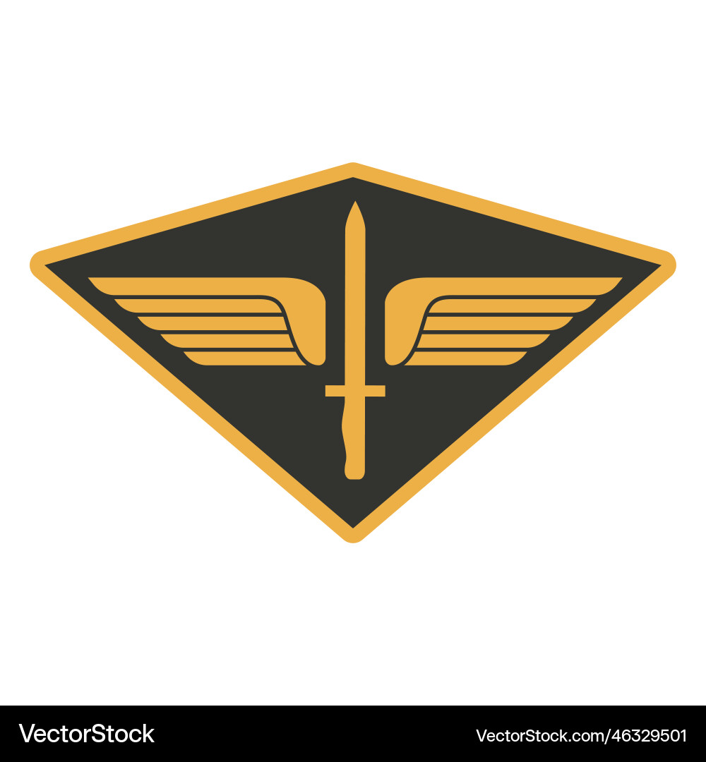Army sword wings badge Royalty Free Vector Image