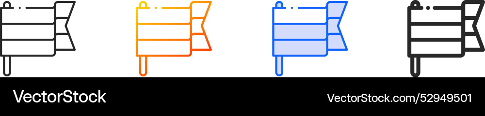 German flag iconthin linear gradient blue stroke Vector Image