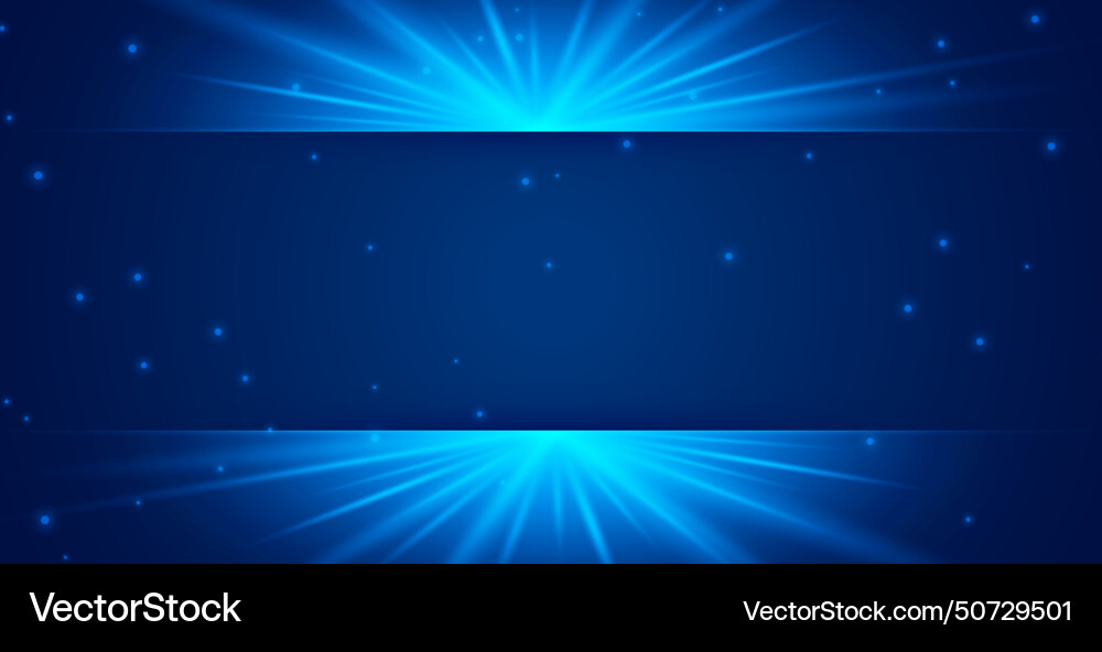 Glowing light flare blue backdrop with text space Vector Image