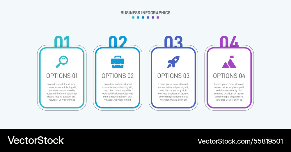 Horizontal progress bar featuring 4 arrow-shaped Vector Image
