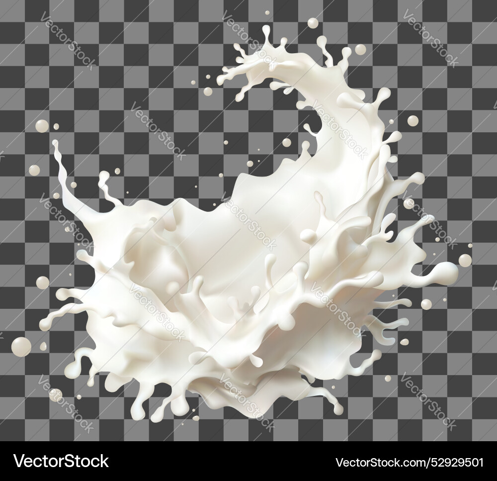 Milk splash isolated dairy cow bovine cattle Vector Image