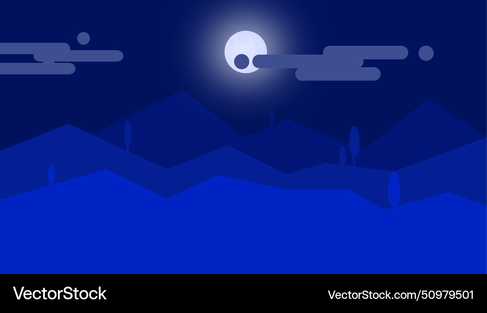 Moon night Royalty Free Vector Image - VectorStock