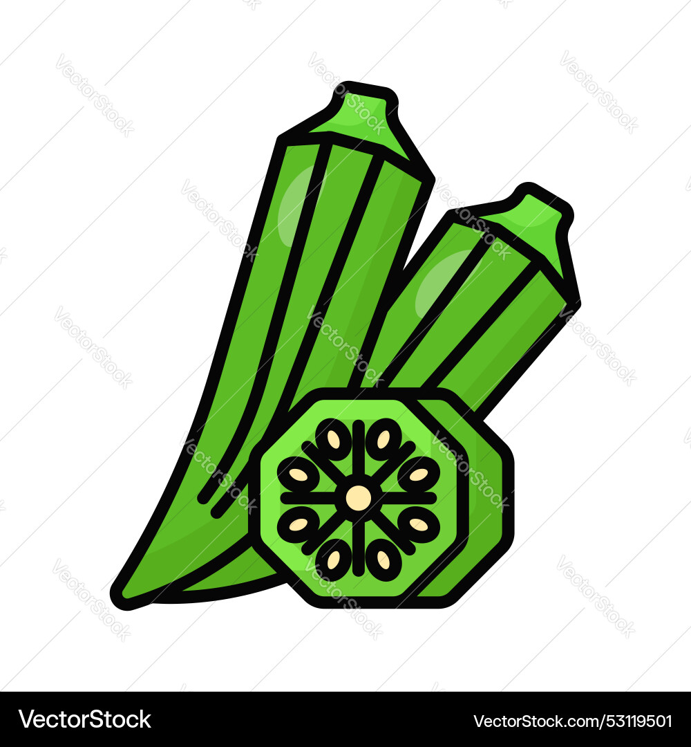 Okra Royalty Free Vector Image - VectorStock