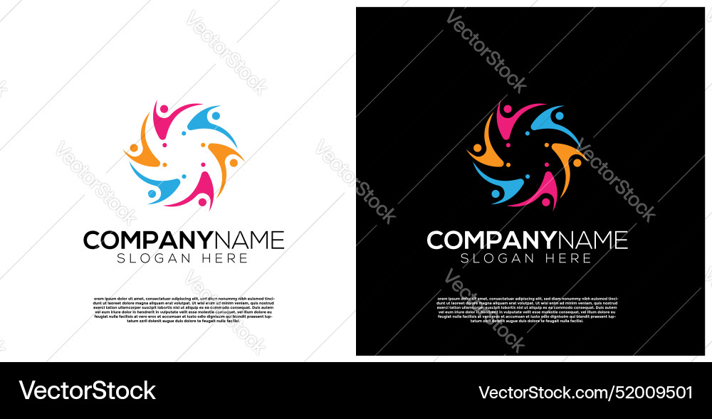 People community logo template Royalty Free Vector Image