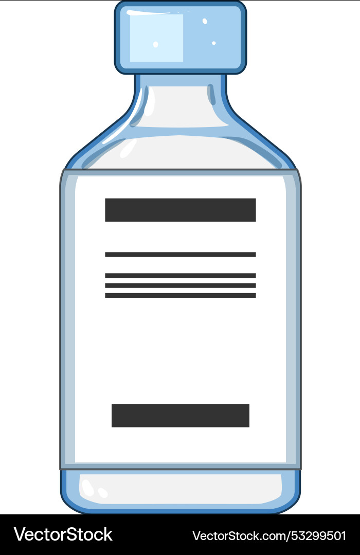 Protection vaccine vial cartoon Royalty Free Vector Image