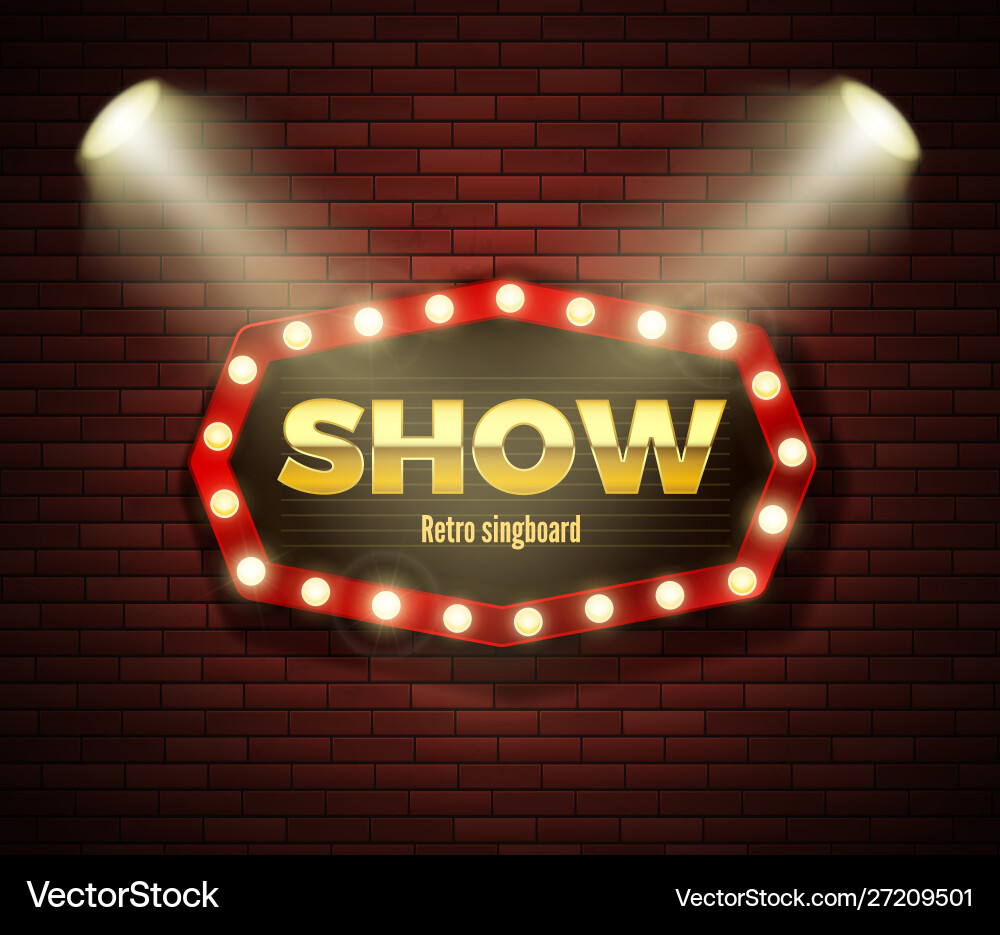 Retro Signboard with Lights Royalty Free Vector Image