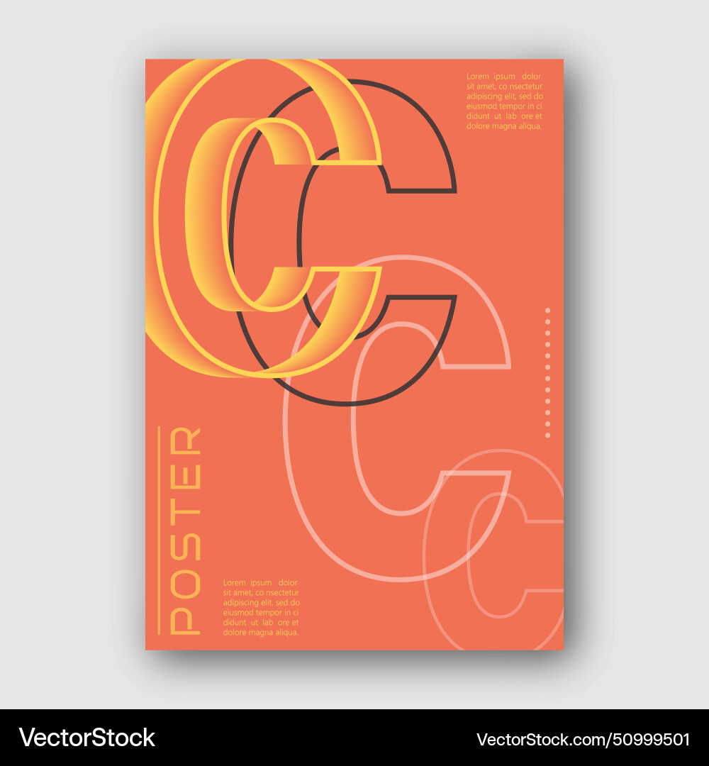 Stylized lowercase letter c template for poster Vector Image