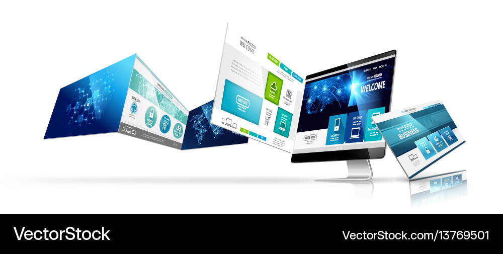 Web design template isolated Royalty Free Vector Image