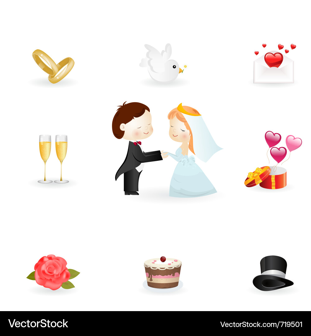 Wedding symbols Royalty Free Vector Image - VectorStock