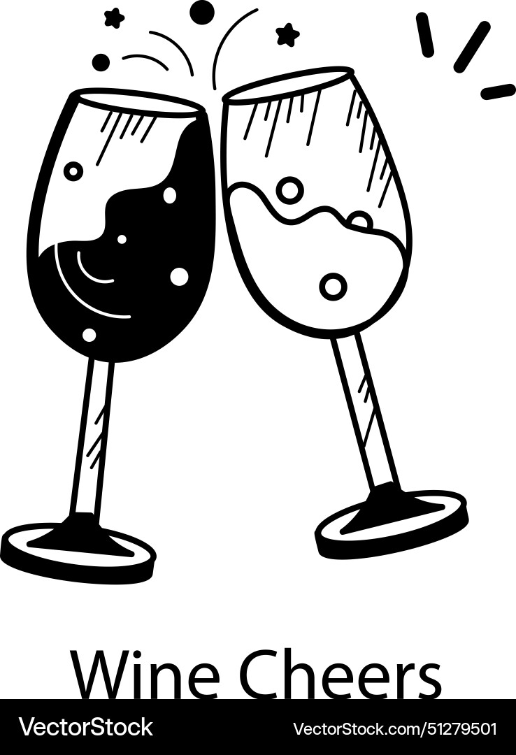 Wine cheers Royalty Free Vector Image - VectorStock