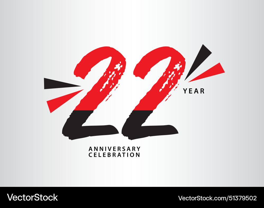 22 year anniversary celebration logotype Vector Image