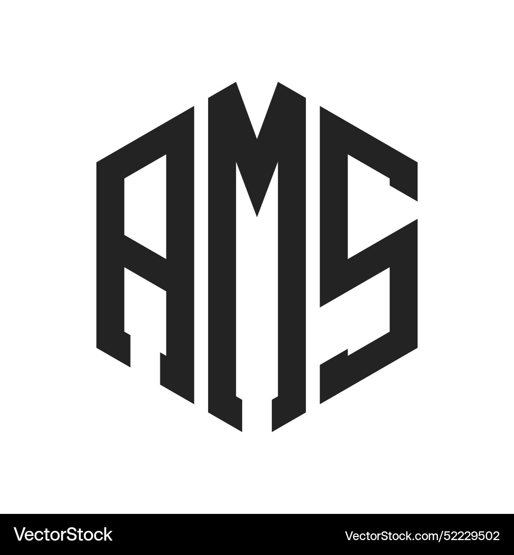 Ams logo design initial letter monogram Royalty Free Vector