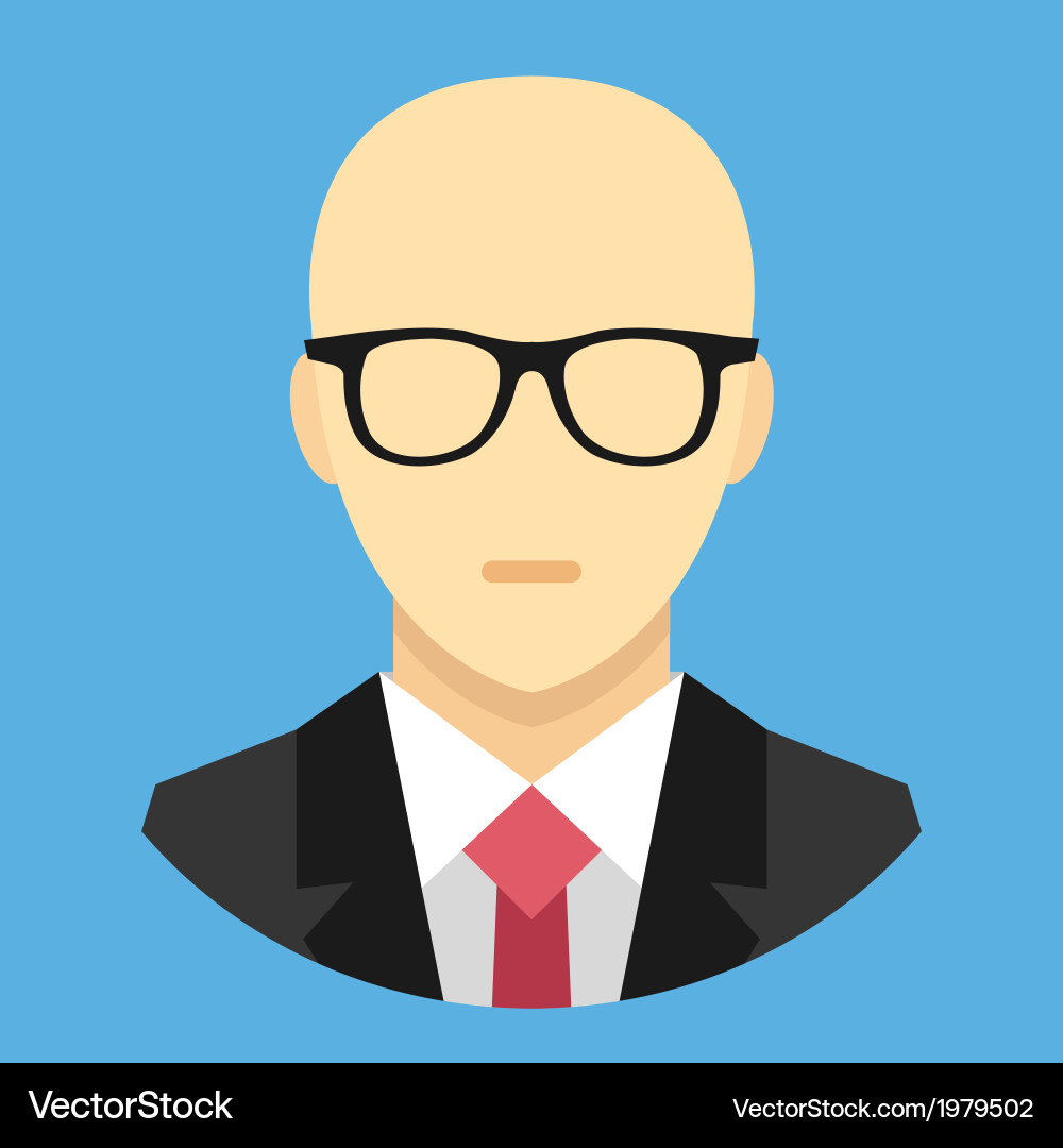 Bald man in business suit icon Royalty Free Vector Image