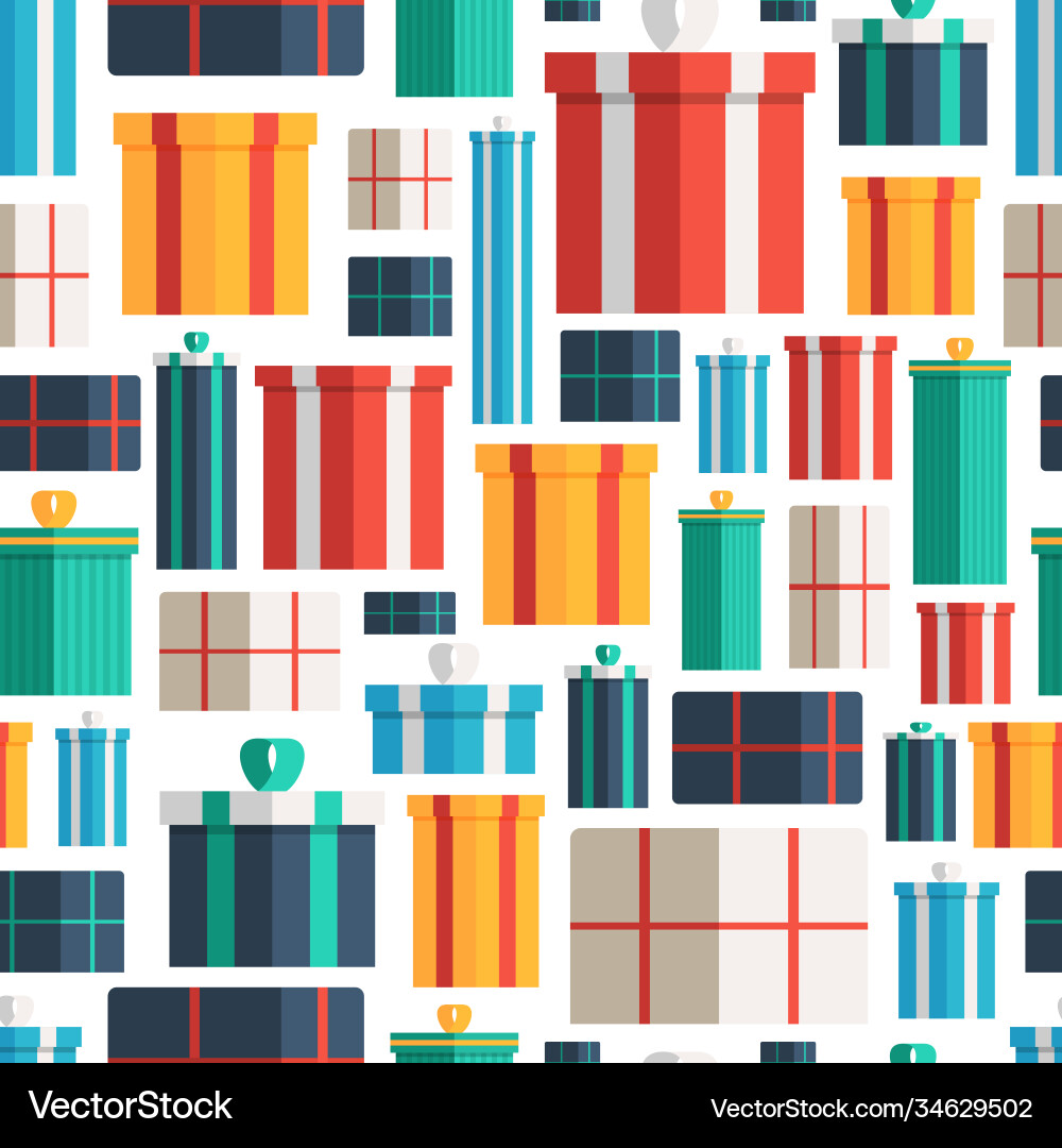 Christmas gift boxes seamless pattern Royalty Free Vector