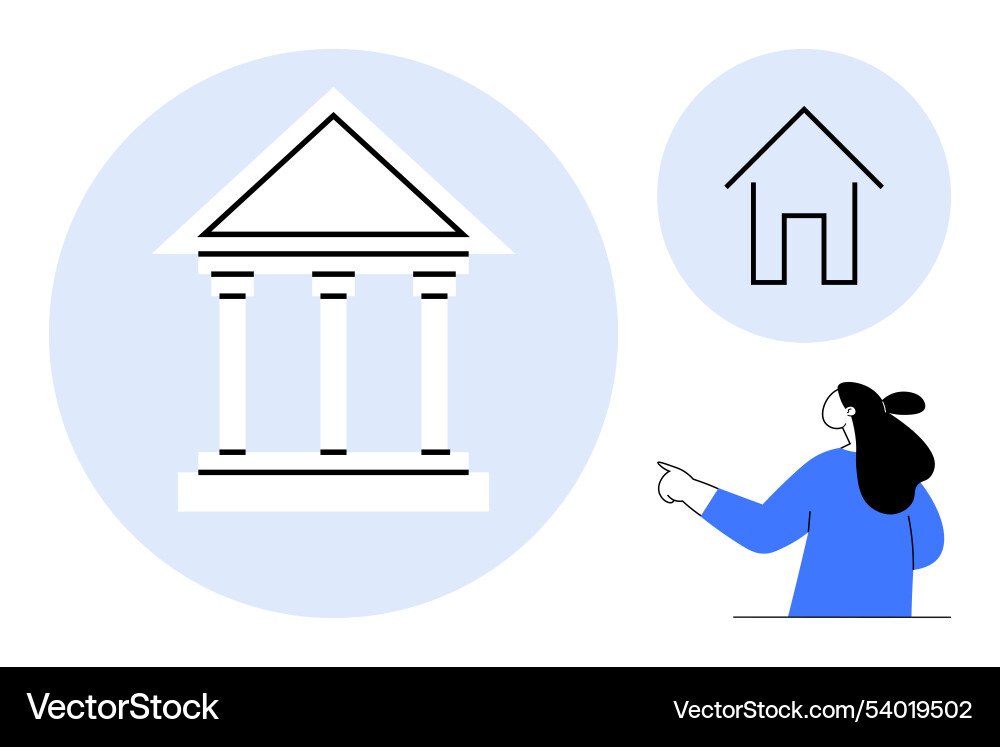 Comparison between classical government building Vector Image