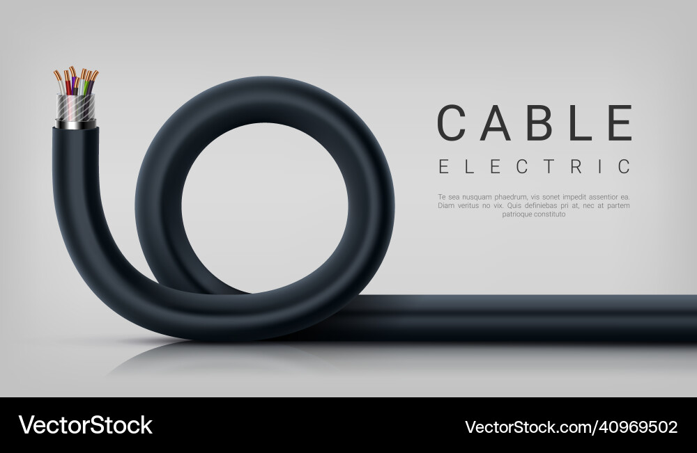 Copper cable realistic electrical multicore wire Vector Image