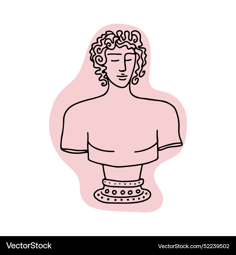 David statue bust linear Royalty Free Vector Image