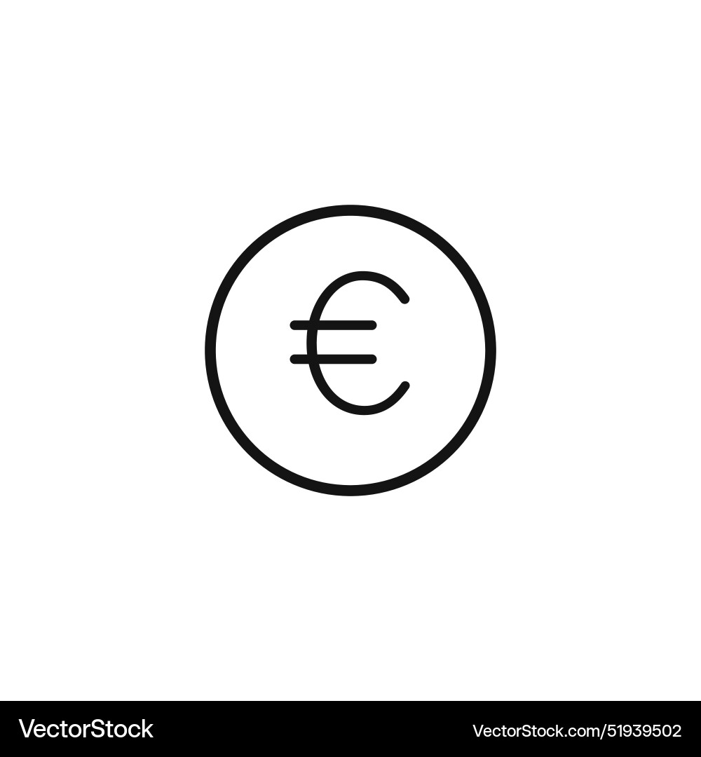 Euro icon logo sign outline Royalty Free Vector Image