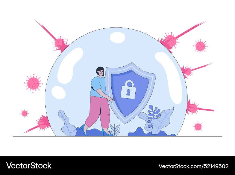 Immune system concept with shield medical Vector Image
