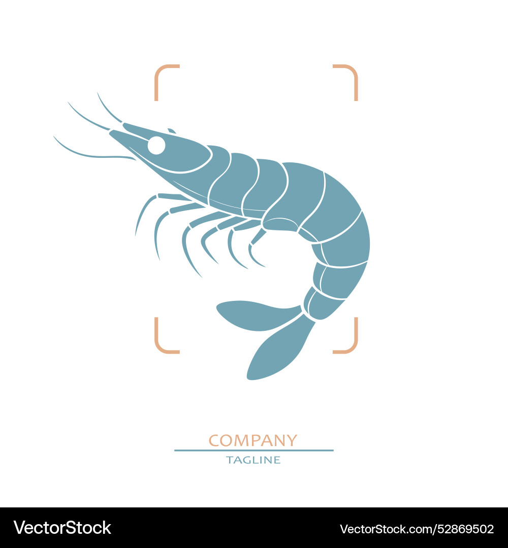Large prawn shrimp drawn by graphic lines Vector Image