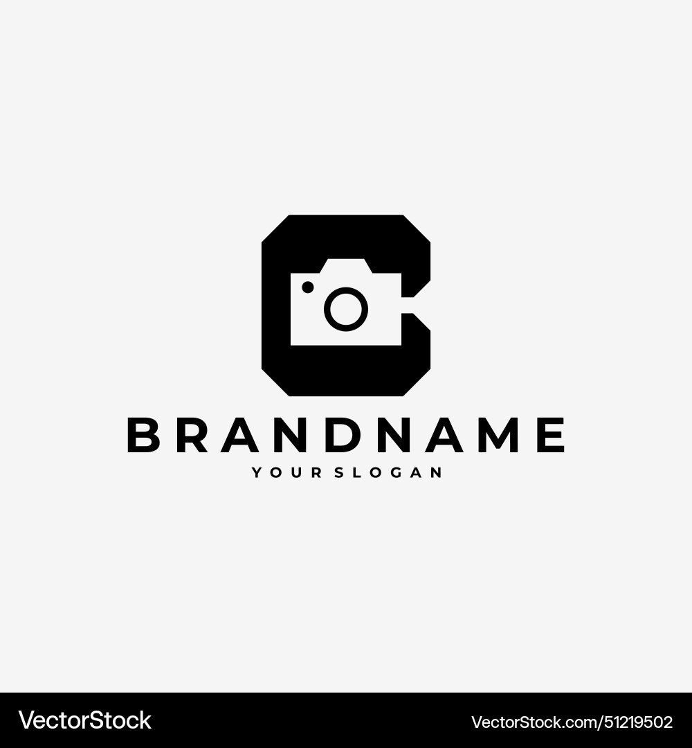 Letter c initial photography camera logo icon Vector Image
