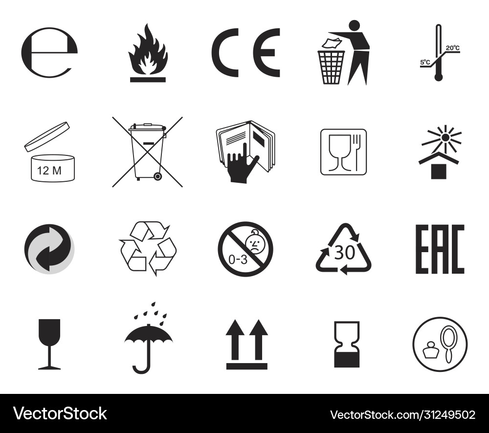Packaging Symbol Set Royalty Free Vector Image