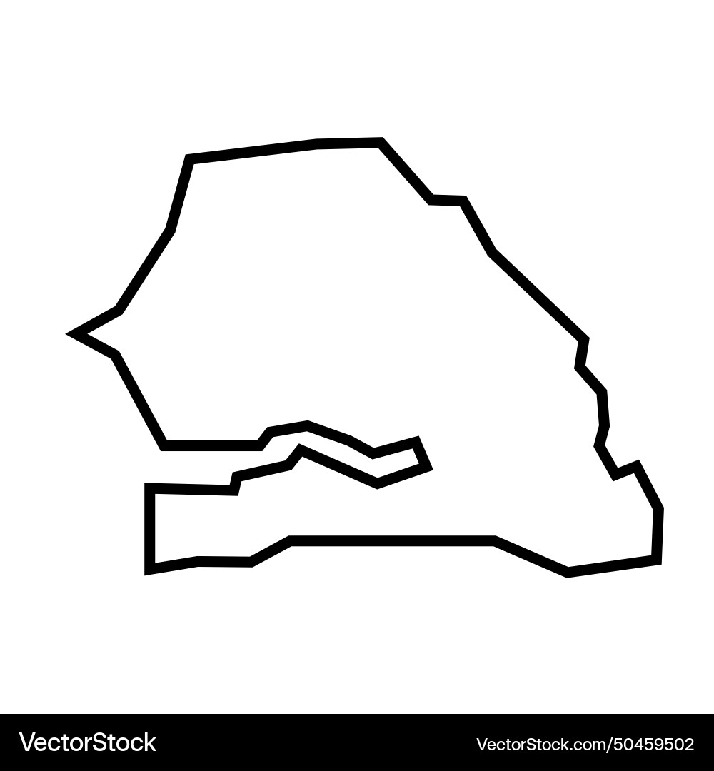 Senegal country map thick outline icon Royalty Free Vector