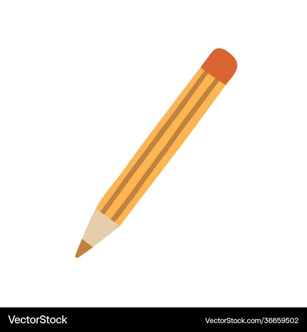 Sharp wooden pencil drawing or writing school Vector Image