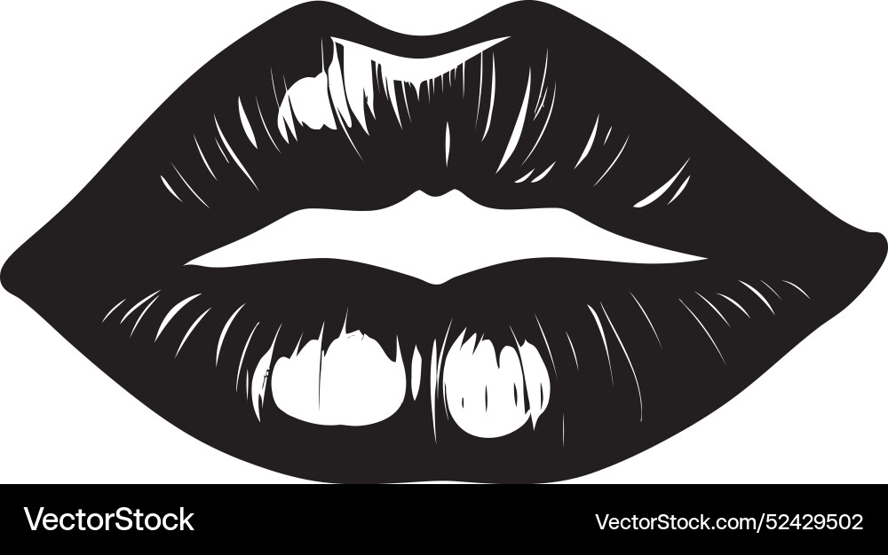 Vogue noir lips editionink pout stylish Royalty Free Vector