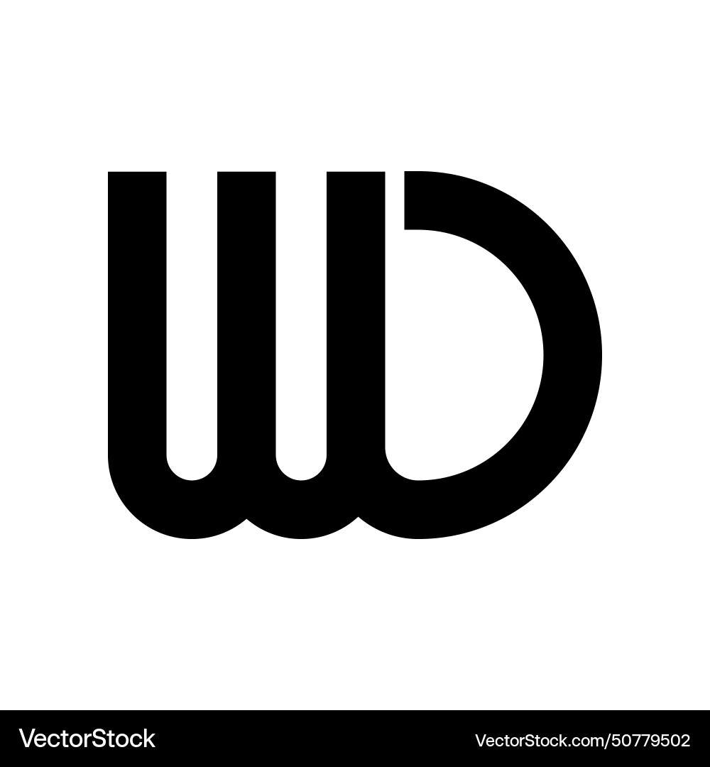 Wd letter logo Royalty Free Vector Image - VectorStock