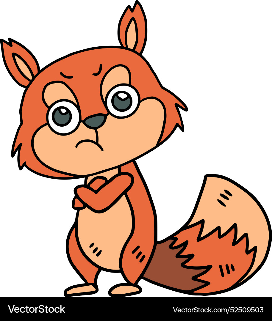 A cartoon squirrel with frowning face Royalty Free Vector