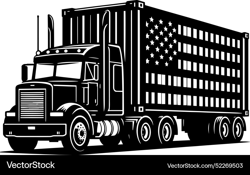Argo container truck silhouette flat isolated Vector Image