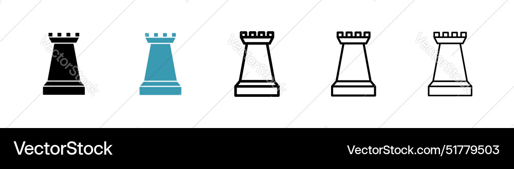Chess rook icon set elephant piece symbol Vector Image