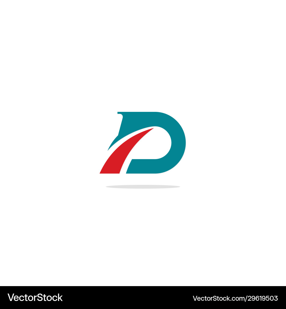D initial colored company logo Royalty Free Vector Image