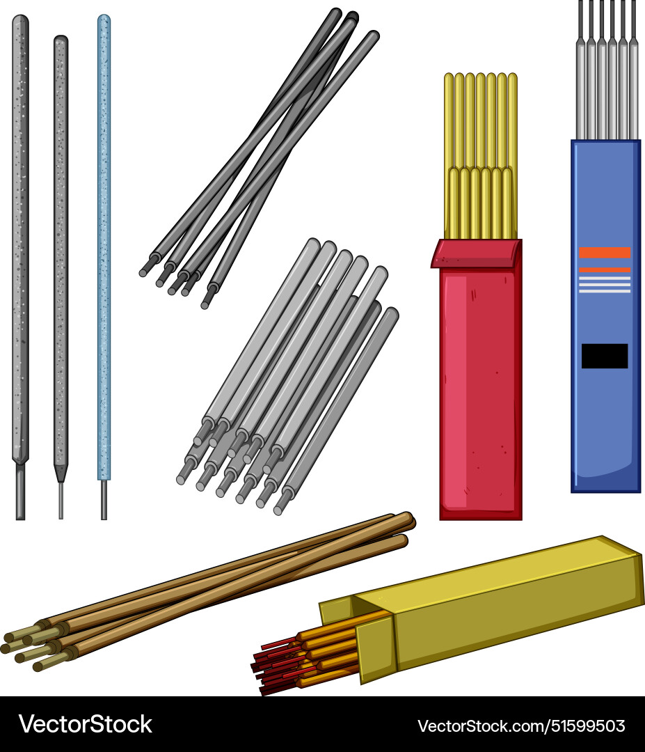 Electrodes welding set cartoon Royalty Free Vector Image